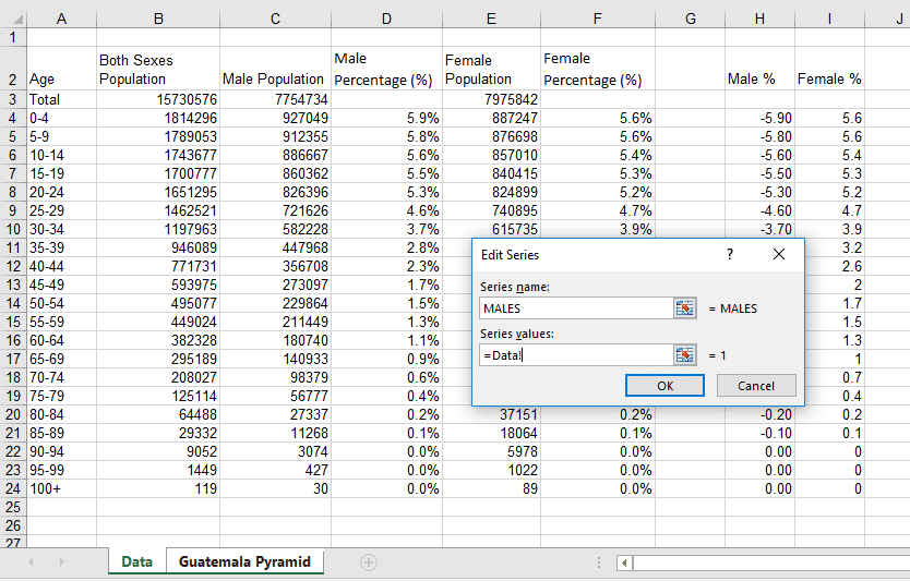 How To Build A Population Pyramid In Excel Step by Step Guide 